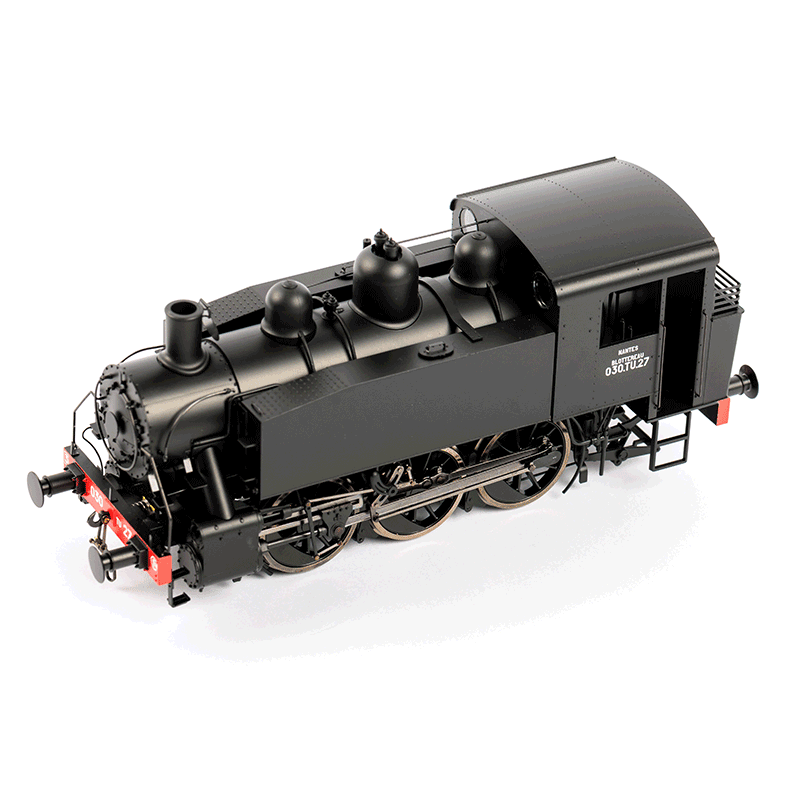 Locomotive à vapeur 030 TU 27 (Ouest - Nantes), ép. III, SNCF, éch 0 ...